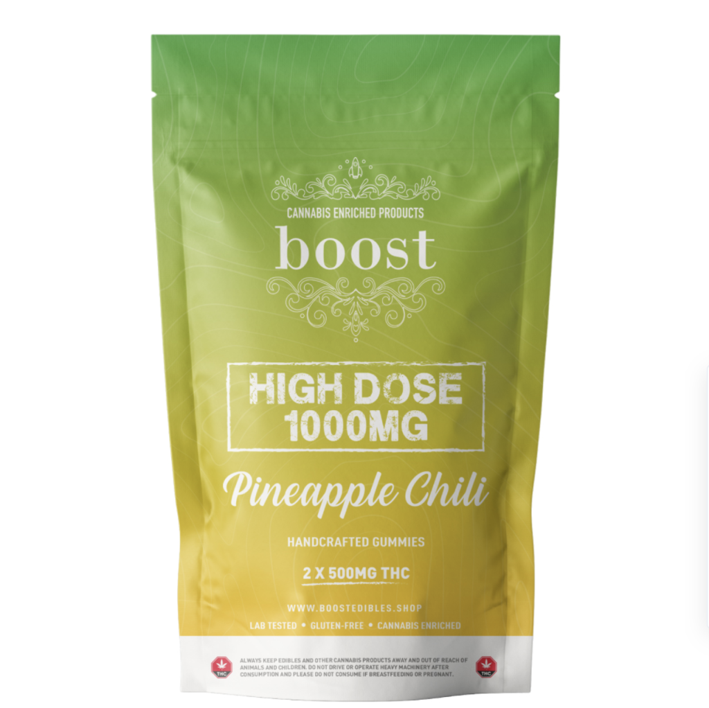 Boost THC High Dose – Pineapple Chili 1000mg Gummies – Herb Castle